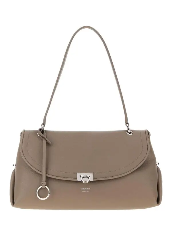 FERRAGAMO Sofia Leather Crossbody Handbag - Grey