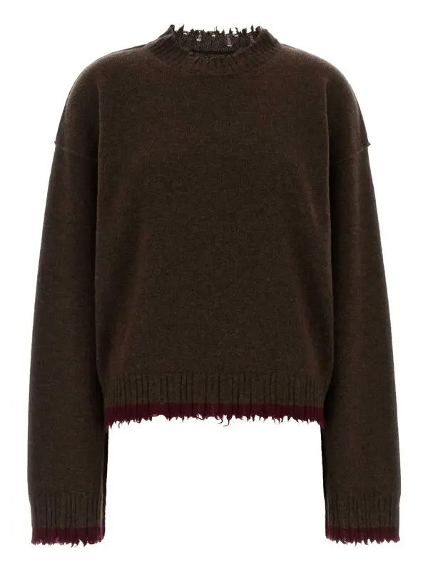UMA WANG 100% Cashmere Plain Sweater - Brown