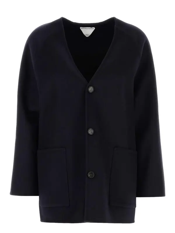 Bottega Veneta Wool-cashmere V-neck Cardigan With Pockets - Black