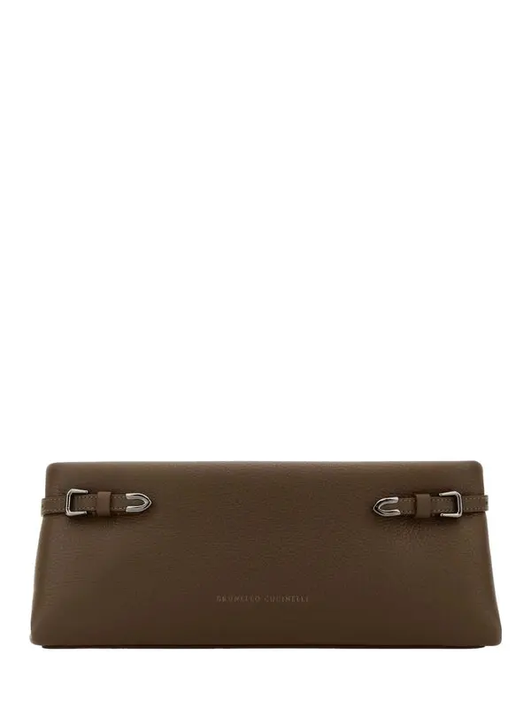 Brunello Cucinelli Leather Mini Clutch - Brown