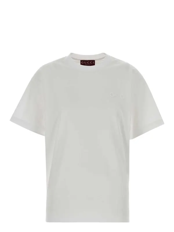 Gucci 100% Cotton T-shirt With Embroidered Detail - White