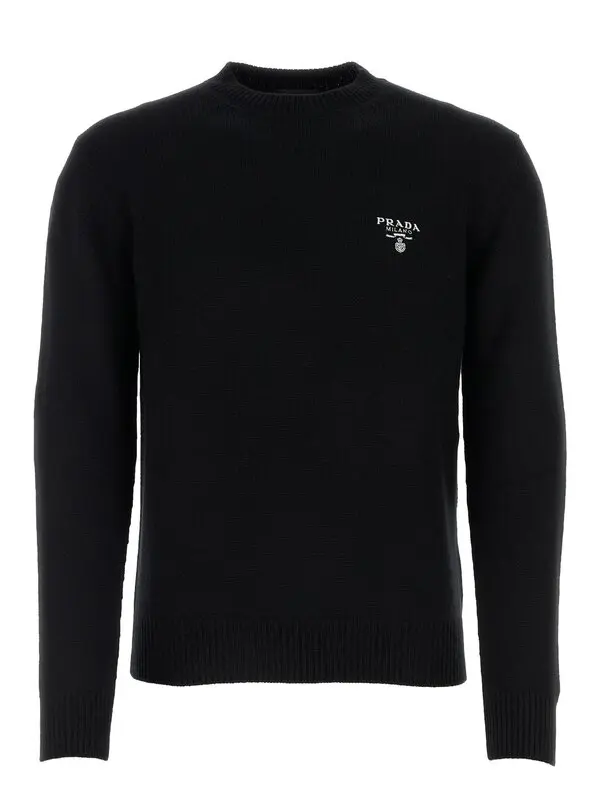 Prada 100% Cashmere Crew Neck Sweater - Black
