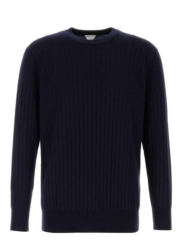 Bottega Veneta Ribbed Wool Knit Sweater - Blue