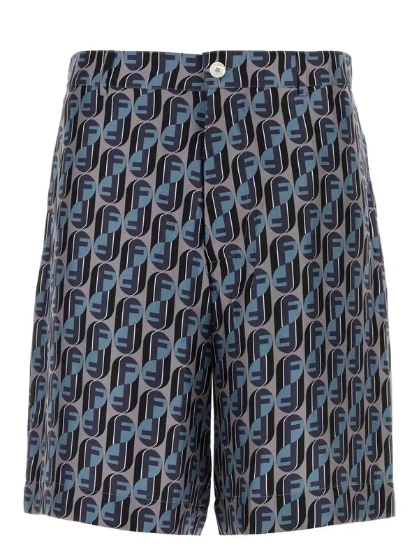 Fendi Silk Monogram Bermuda Shorts - Printed