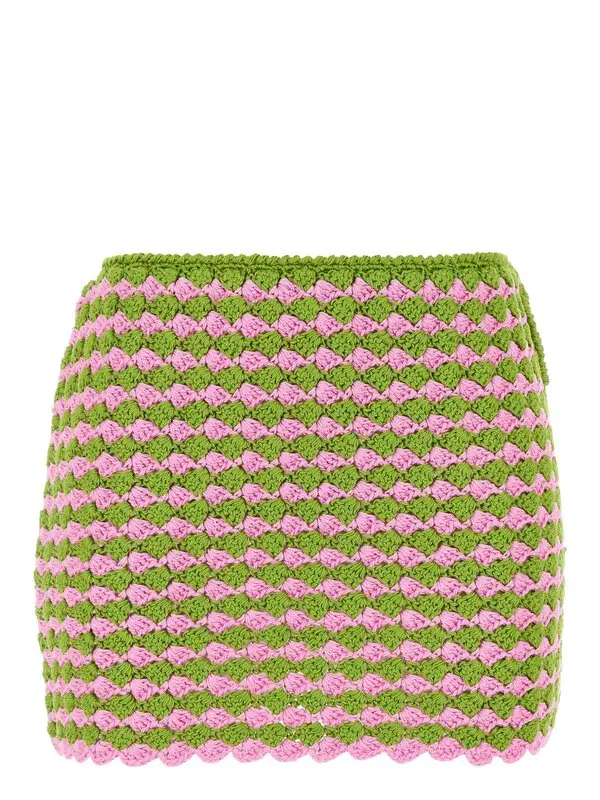 Prada Two-tone Crochet Mini Skirt - Multicoloured