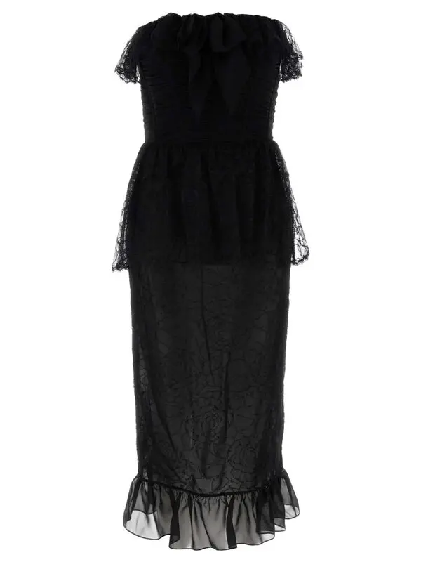 Alessandra Rich Lace Mini Dress - Black