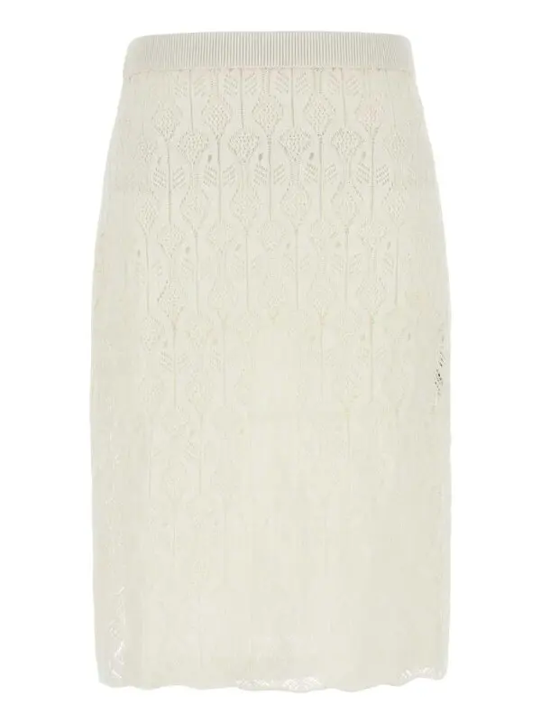 Bottega Veneta Lace Mini Skirt - White