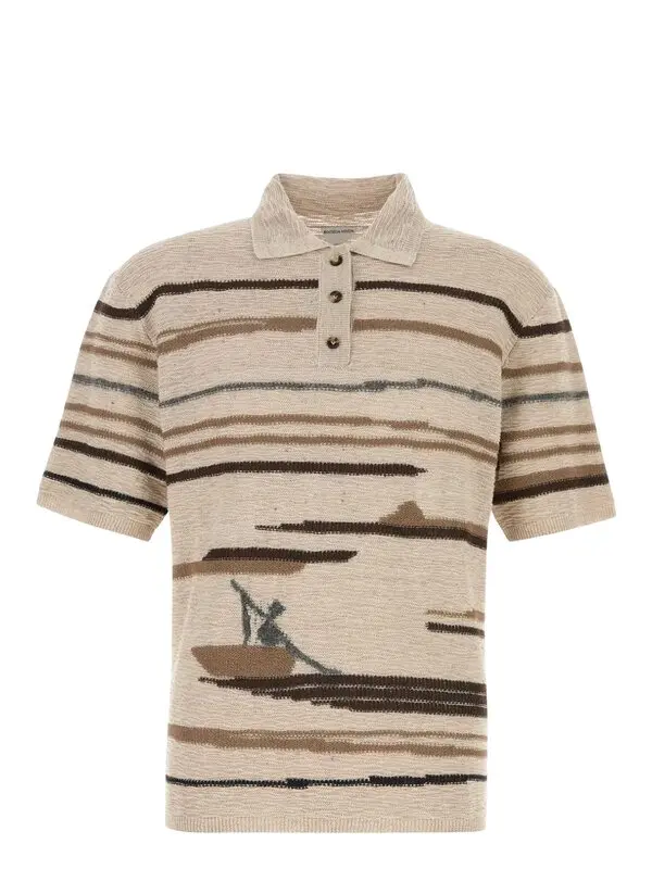 Bottega Veneta Embroidered Cotton-blend Polo Shirt - Printed