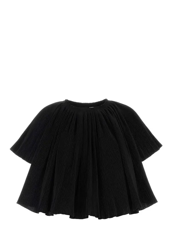 Co Pleated Top In Polyester-cotton Blend - Black