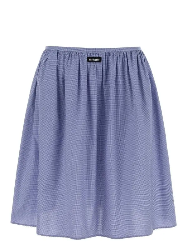 Miu Miu Embroidered Mini Skirt - Checked
