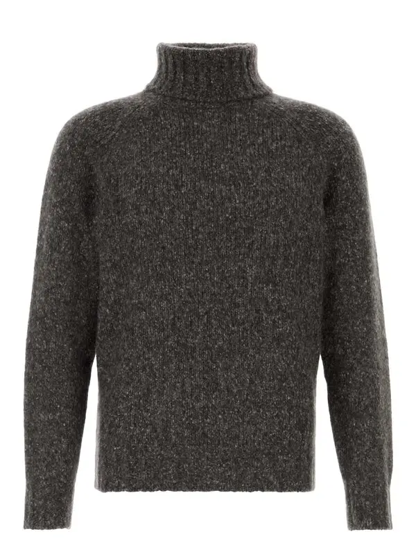 Brunello Cucinelli Heathered Cashmere-silk Turtleneck Sweater - Grey