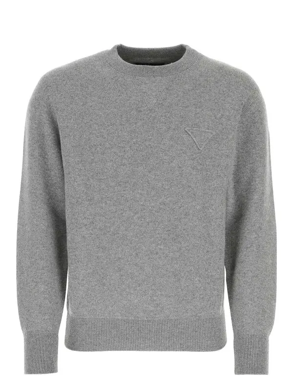 Prada Stretch Cashmere Blend Knit Sweater - Grey