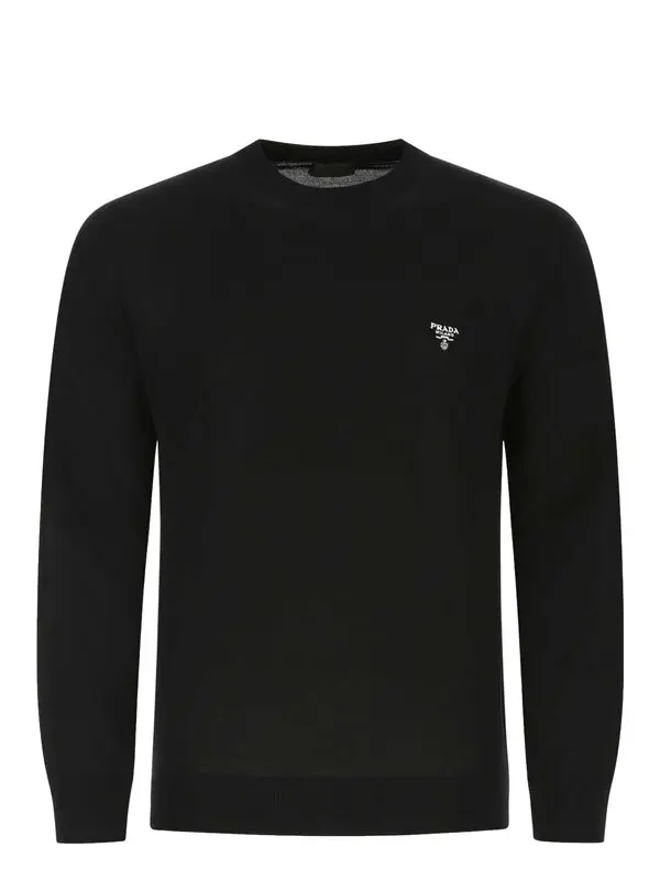 Prada Virgin Wool Crew Neck Sweater - Black