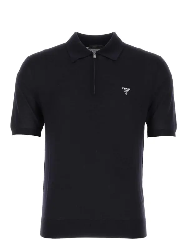 Prada Virgin Wool Polo Shirt - Blue