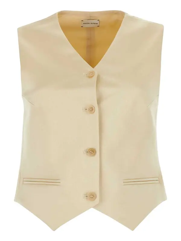 Magda Butrym Cotton Blend Vest - Yellow