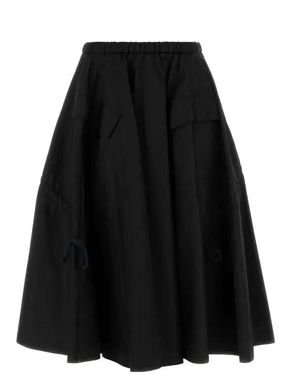 Prada Re-nylon Skirt With Drawstring Detail - Black