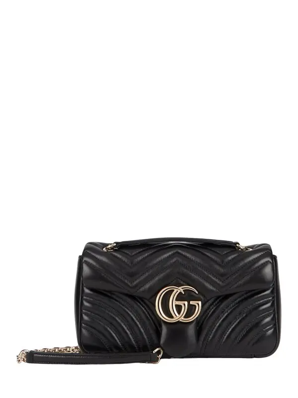 Gucci Gg Marmont Medium Shoulder Bag In Quilted Nappa Leather - Black