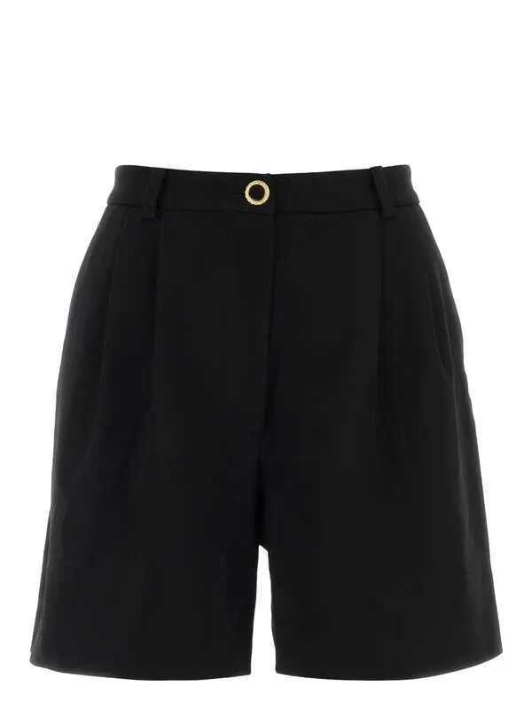 Alessandra Rich Tailored Stretch Crepe Bermuda Shorts - Black