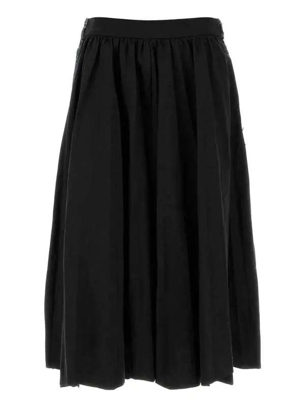 Balenciaga Panelled Twill And Denim Skirt - Multicoloured