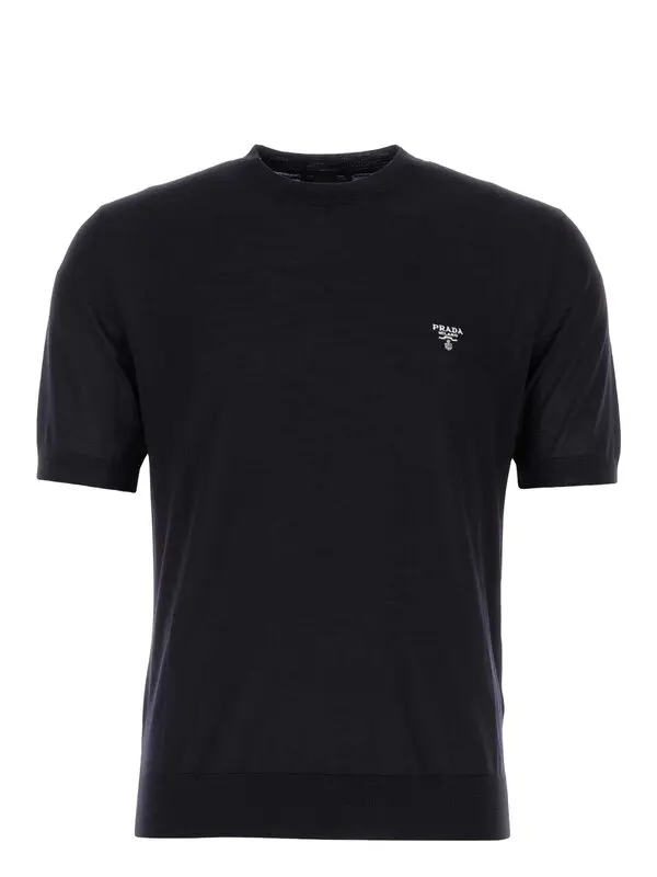 Prada Pristine Virgin Wool T-shirt For - Blue