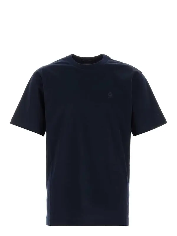 Prada Cotton T-shirt With Minimal Logo Detailing - Blue