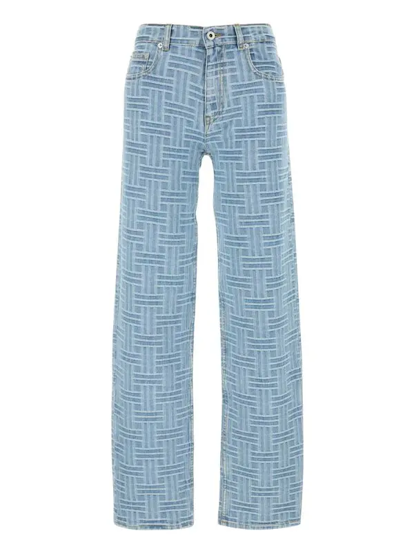 Kenzo Embroidered Denim Jeans - Light Blue