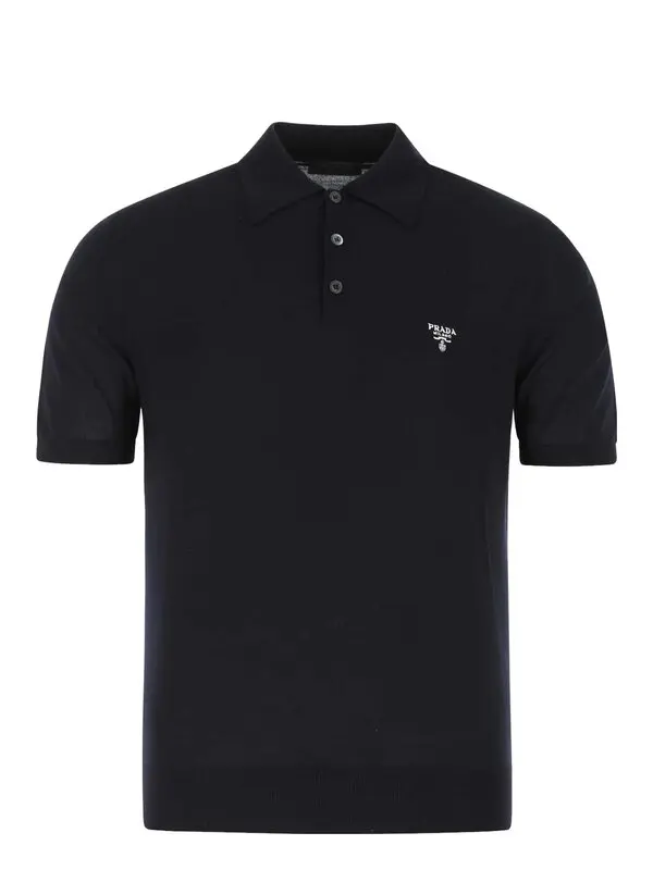 Prada Virgin Wool Polo Shirt For - Blue