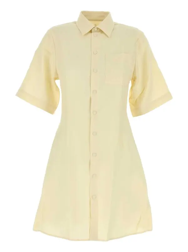 AMI Paris Pastel Wool Shirt Dress - Yellow