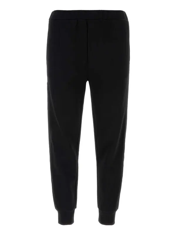 Prada Cotton-blend Joggers With Nylon Blend Exterior - Black