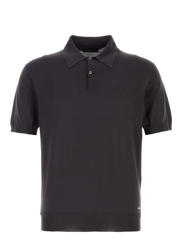 Prada Recycled Silk Polo Shirt For - Brown