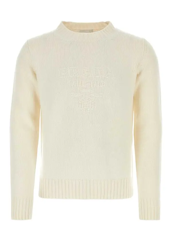 Prada Wool-cashmere Blend Sweater - White