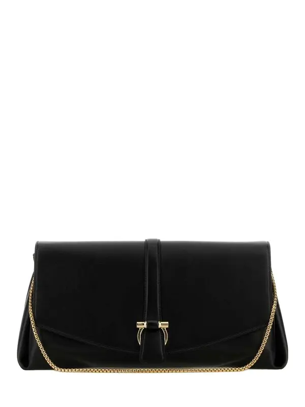 FERRAGAMO Calf Leather Crossbody Handbag - Black