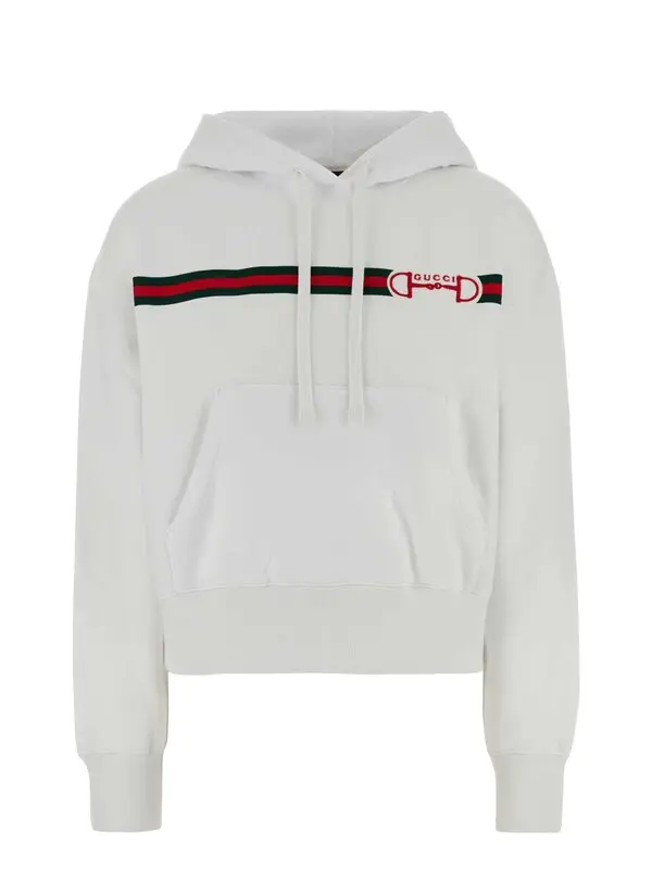 Gucci Cotton Hoodie With Emblem - White