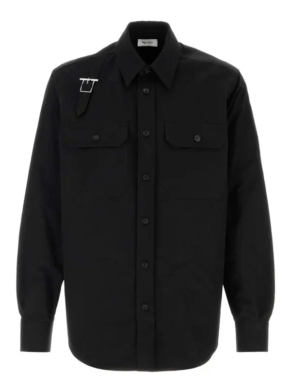 Alexander McQueen Poplin Shirt For - Black