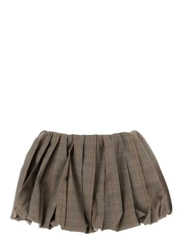 Miu Miu Embroidered Wool Mini Skirt For - Checked