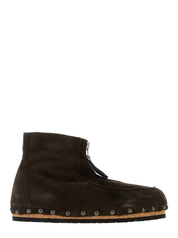 MAGLIANO Suede Ankle Boots With Shearling Lining And Zip Fastening - Brown