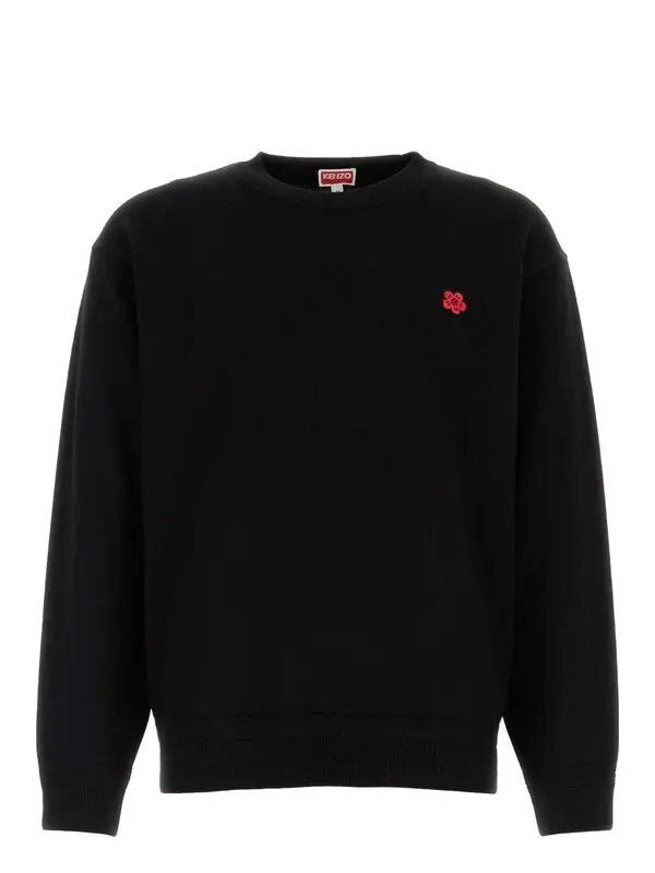 Kenzo Embroidered Flower Logo Crewneck Sweater - Black
