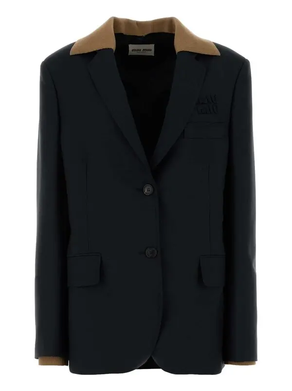 Miu Miu Oversize Mohair-blend Blazer - Blue