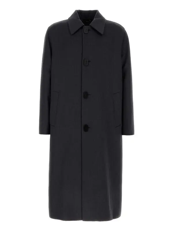 Fendi Charcoal Wool-blend Buttoned Jacket - Grey