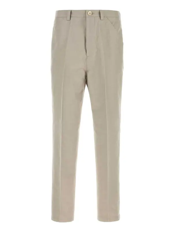 Brunello Cucinelli Tailored Cotton-linen Blend Trousers - Grey