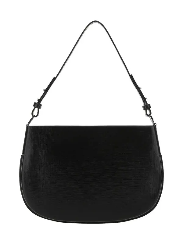 By Far Issa Mini Leather Handbag With Silver Hardware - Black