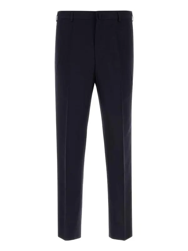 Prada Virgin Wool Tailored Trousers - Blue