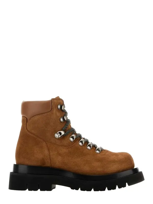 Bottega Veneta Suede Lug Sole Ankle Boots - Camel