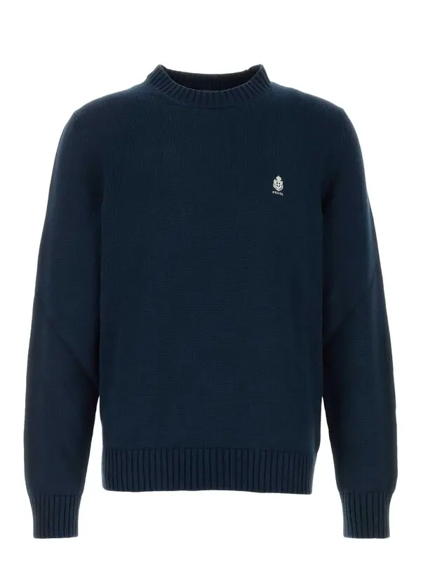 Prada 100% Cotton Crewneck Sweater - Blue