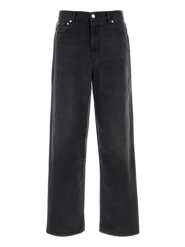 Séfr Wide-cut Creased Denim Jeans - Black