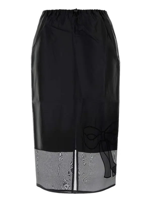 Cecilie Bahnsen Silk Blend Skirt With Bow Detail - Black