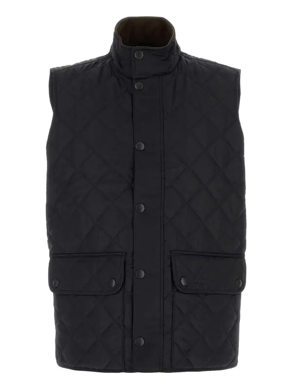 Barbour Quilted Sleeveless Jacket With Stand Collar - Blue