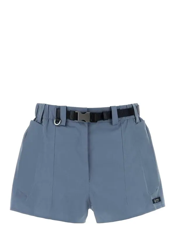 Prada Belted Canvas Shorts - Light Blue