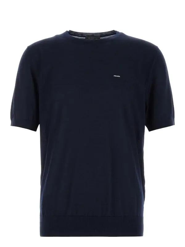 Prada Virgin Wool Knit Sweater - Blue