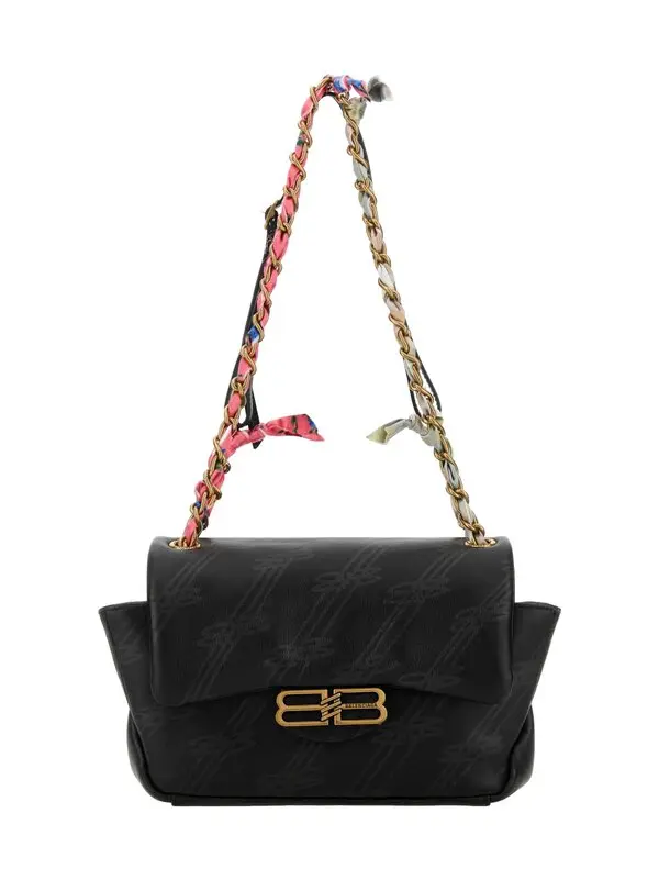 Balenciaga Leather Mini Darling Shoulder Handbag - Printed